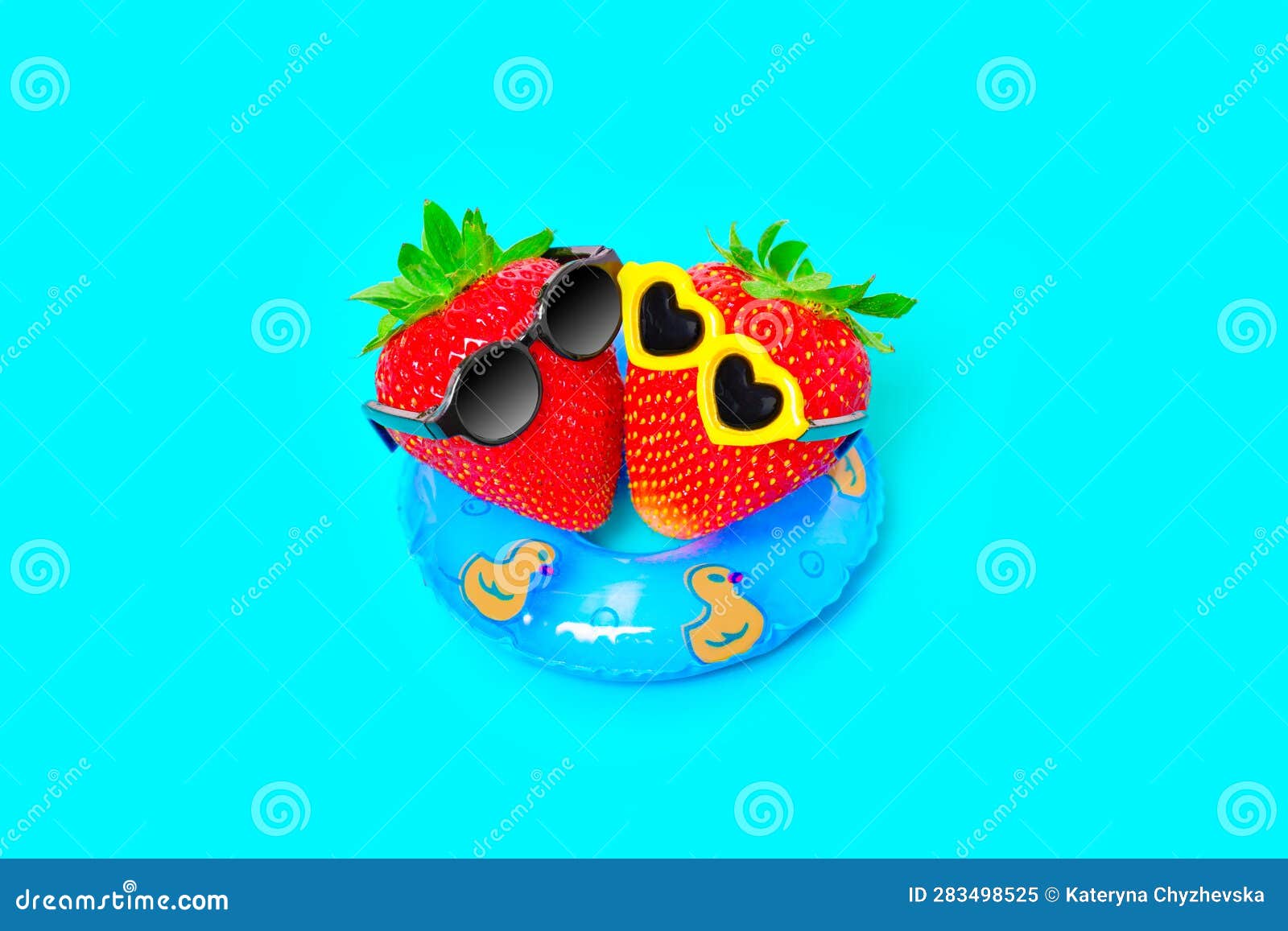 Refreshing Summer Fun: Strawberry Floaties Adventure Stock Image ...