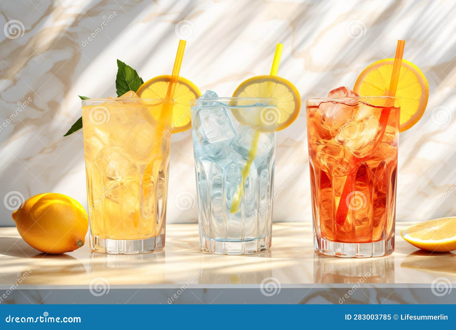 Refreshing Summer Sips: Vibrant Cocktail Collection. Royalty-Free Stock ...