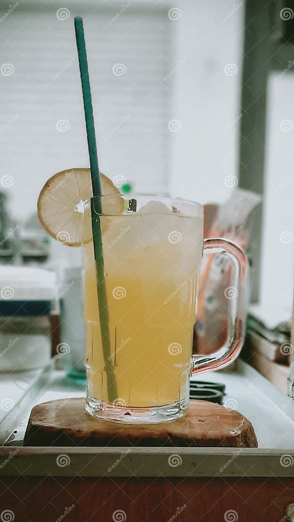 Refreshing Thirst Quenching Drink at Break Time Stock Photo - Image of cocktail, yellow: 263438640