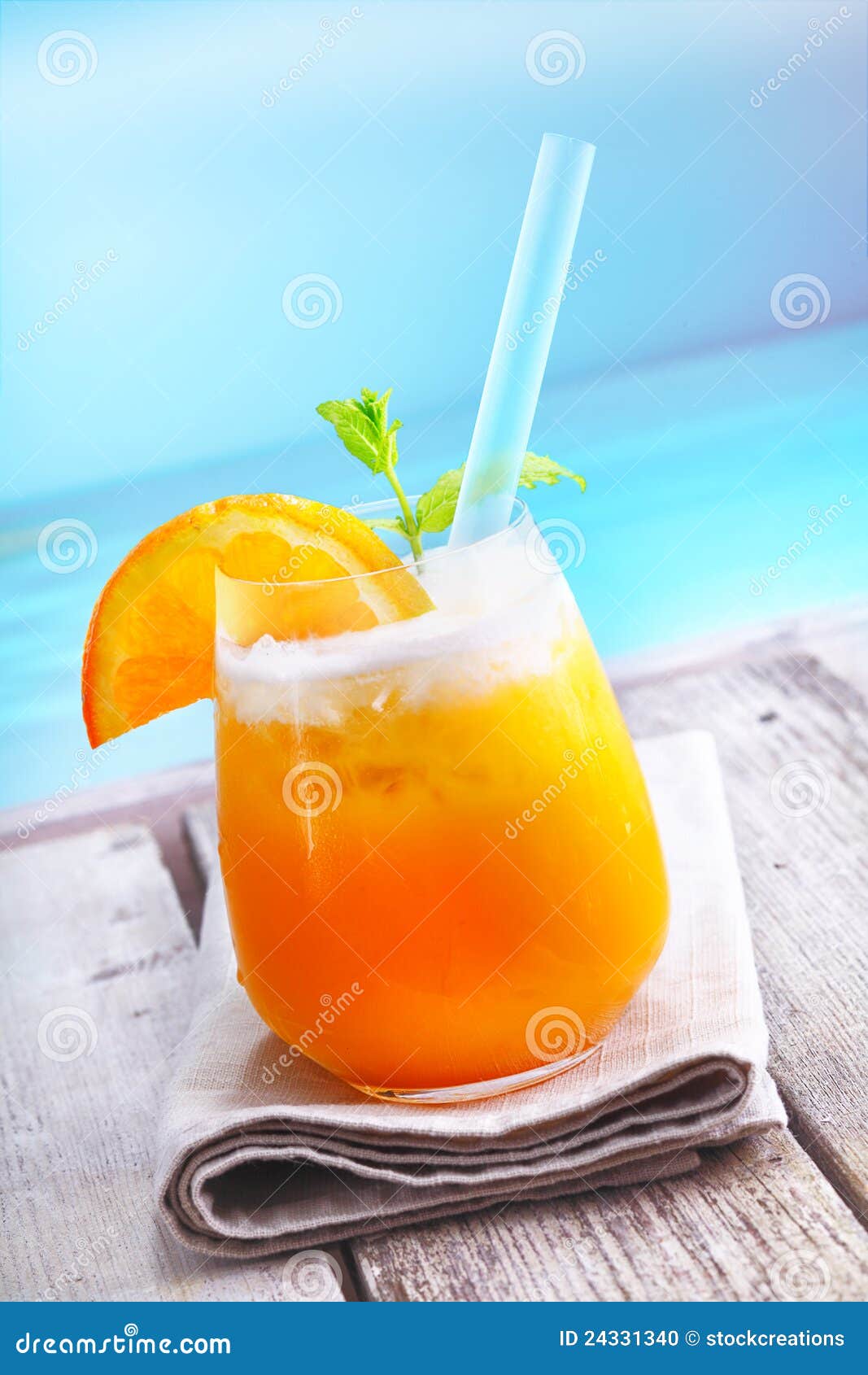 Refreshing Tropical Orange Cocktail Stock Photo - Image of alcoholic ...