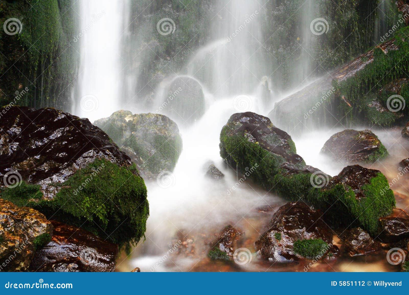 Refreshing waterfall stock photo. Image of mist, humidity - 5851112