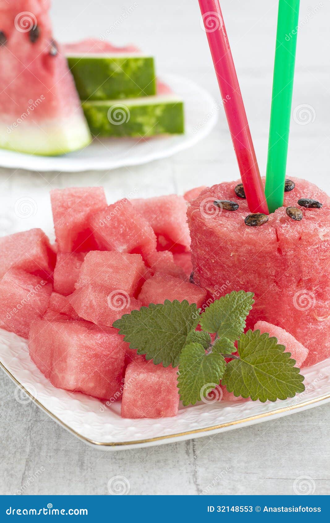 Refreshing Watermelon Dessert Stock Image - Image of juicy, dessert ...