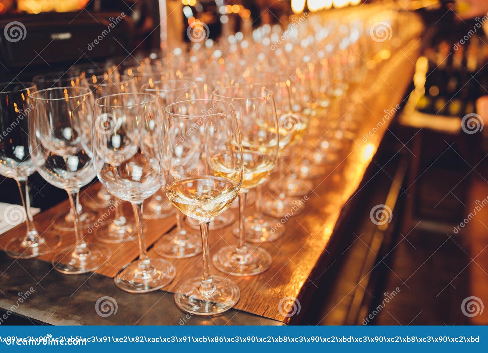 Refreshing White Wine in a Glass on a Background. Stock Image - Image ...