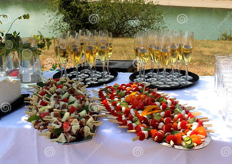 Refreshment - Catering at Wedding Day Stock Image - Image of fruit ...