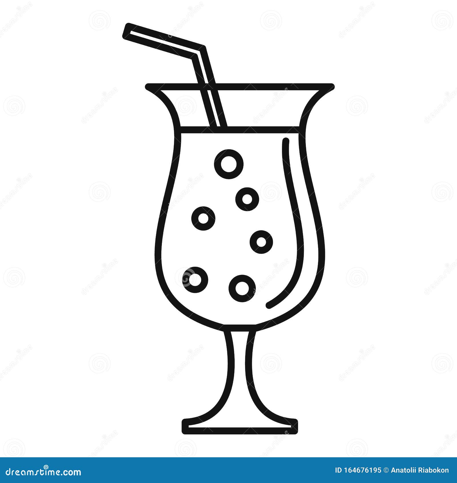 Refreshment Cocktail Icon, Outline Style Stock Vector - Illustration of ...
