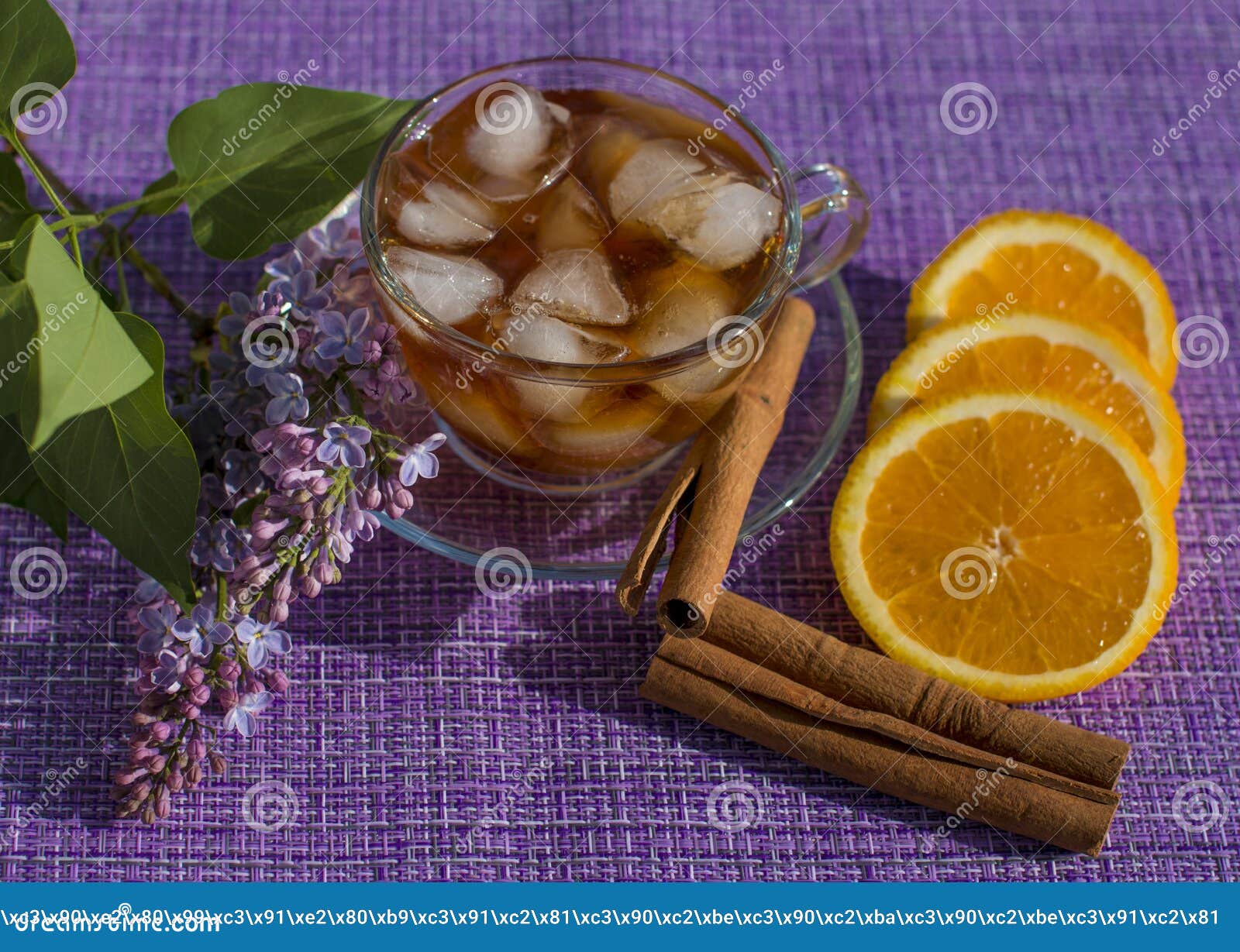 Refreshment Drink with Orange Slices. Stock Photo - Image of shore ...