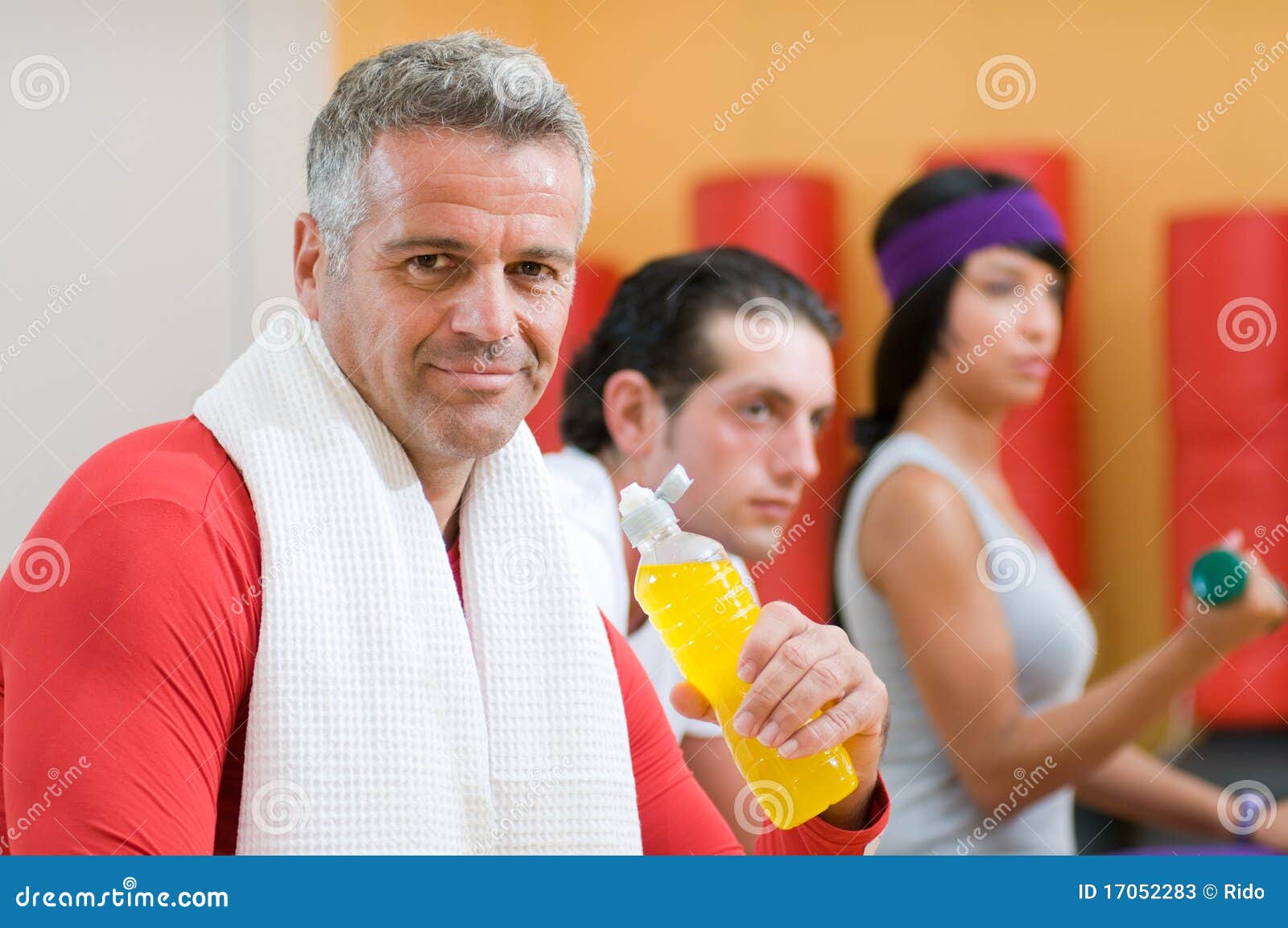 Refreshment during Fitness Exercises Stock Image - Image of lifestyle ...