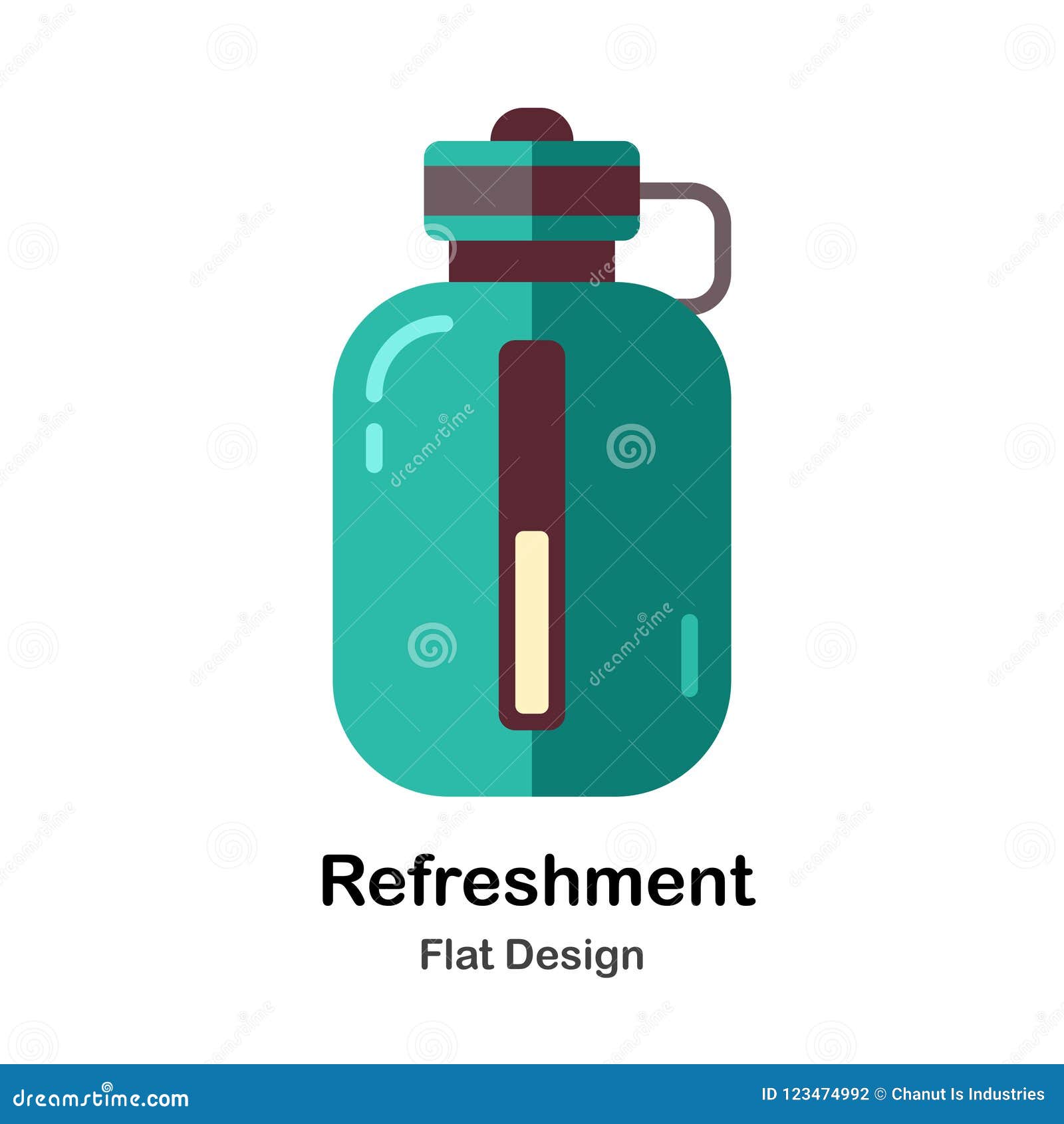 Refreshment Flat Icon stock vector. Illustration of tank - 123474992