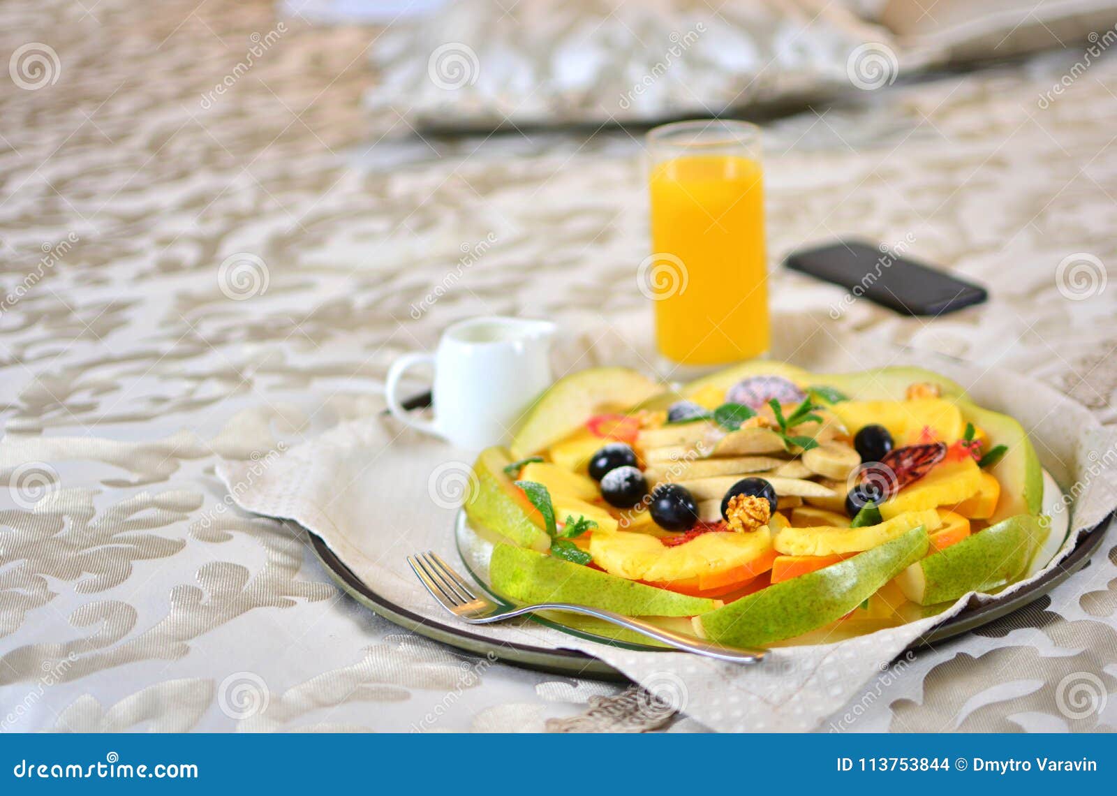 Beautiful Fruit Breakfast in a Morning Stock Photo - Image of beautiful ...