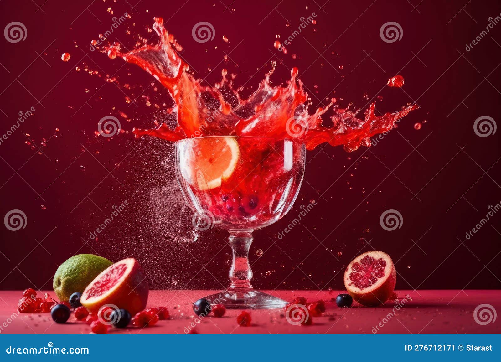 Refreshment Fruit Cocktail with Grapefruit, Orange, Lemon, Blueberry ...