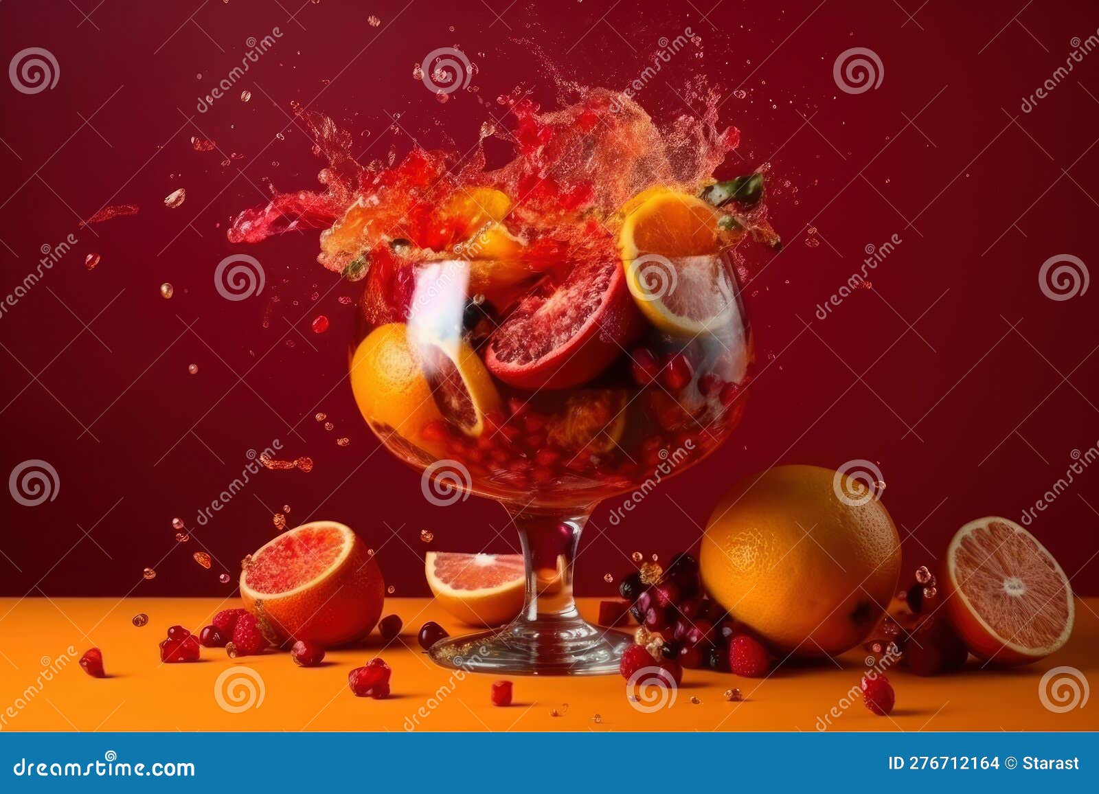 Refreshment Fruit Cocktail with Grapefruit, Orange, Lemon, Pomegranate ...
