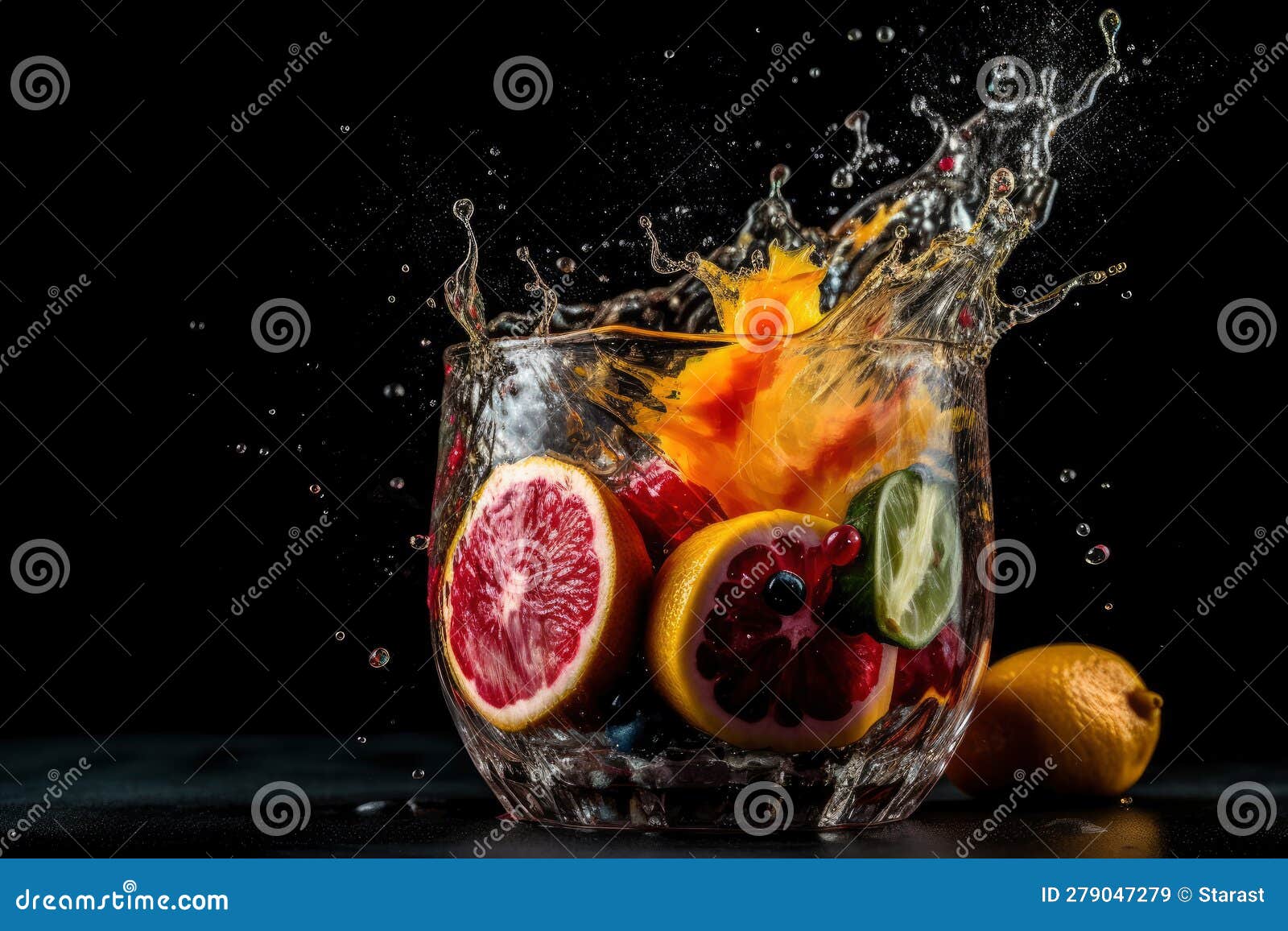 Refreshment Fruit Cocktail with Orange, Lemon, Lime and Grapefruit ...