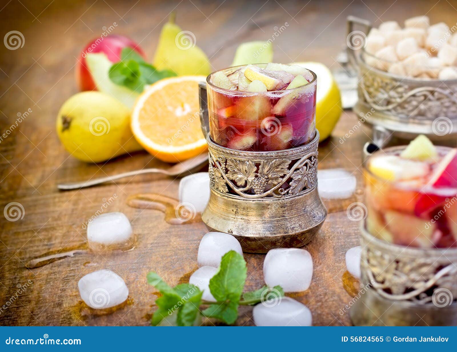 Refreshment in Hot Summer Days - Cold Sangria Stock Image - Image of ...
