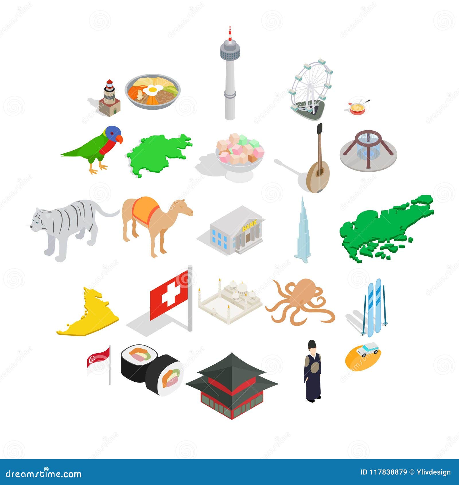 Refreshment Icons Set, Isometric Style Stock Vector - Illustration of ...