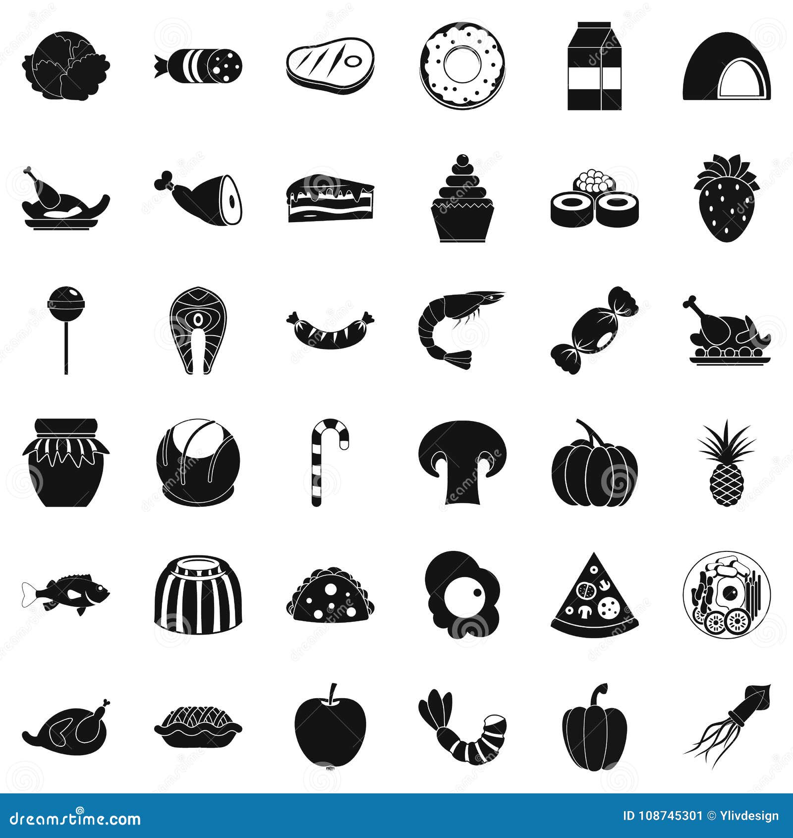 Refreshment Icons Set, Simple Style Stock Vector - Illustration of ...