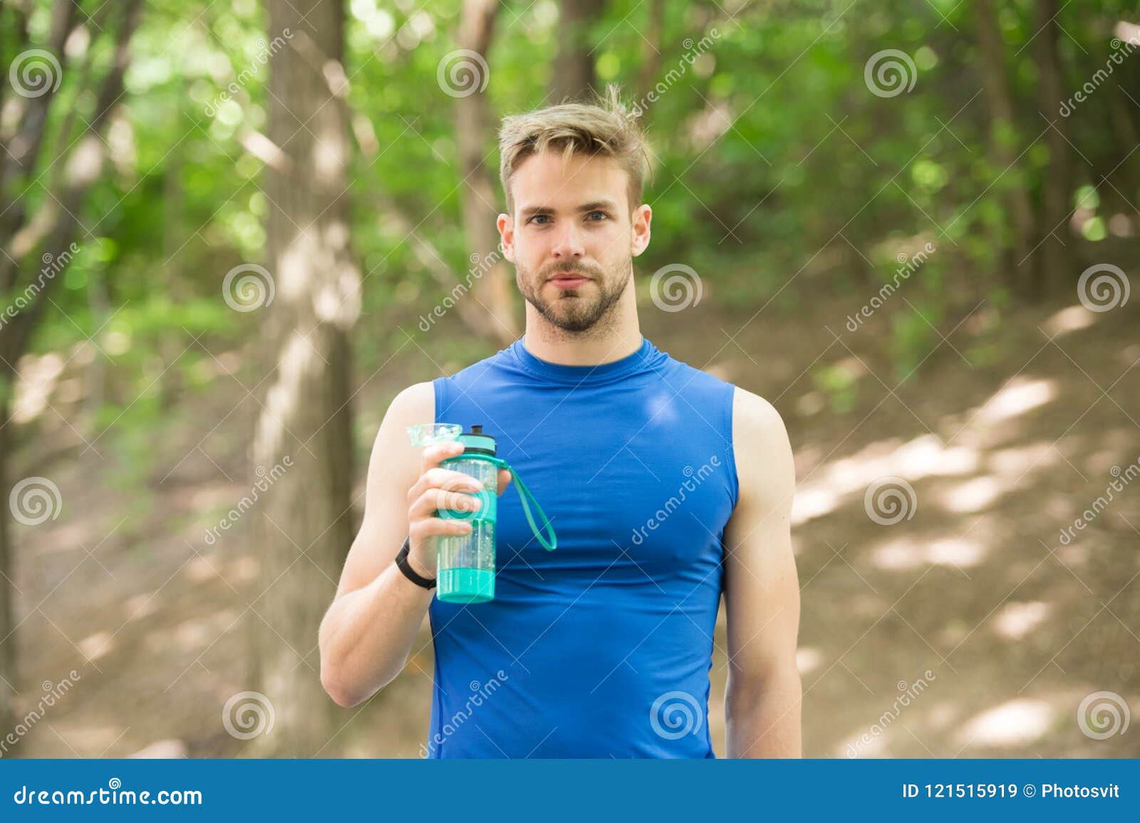 Refreshment. Refreshment after Hart Sport Workout. Man Has Refreshment ...