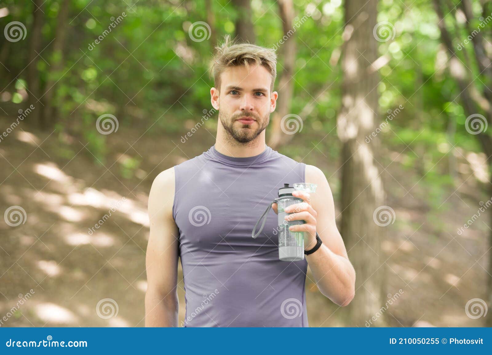 Refreshment. Refreshment after Hart Sport Workout. Man Has Refreshment ...