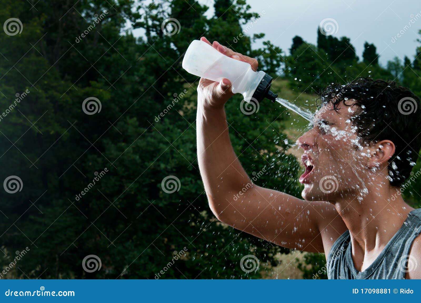 Refreshment during Sport Training Stock Image - Image of active ...
