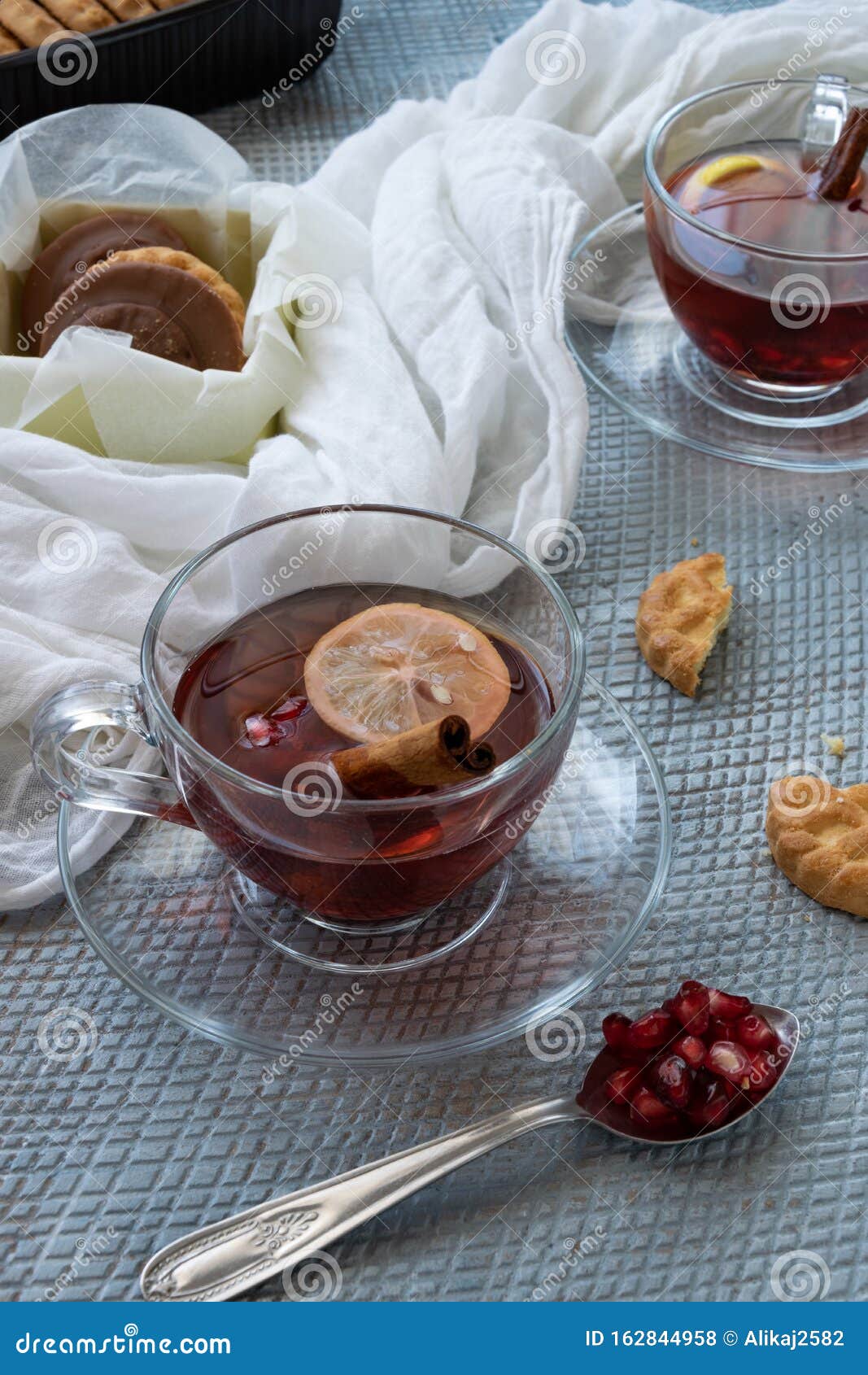 Refreshment Time, Tasty Homemade Biscuits and Tea Stock Photo - Image ...