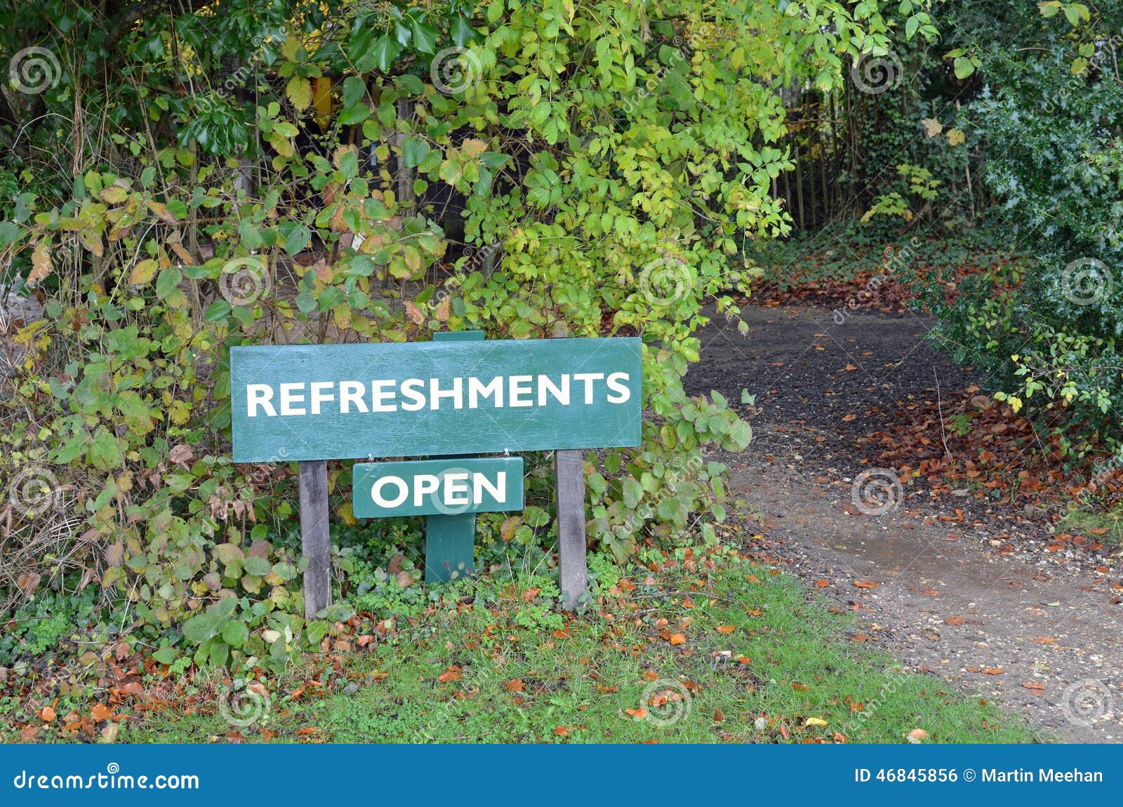 Refreshments open sign. stock photo. Image of drink, green - 46845856