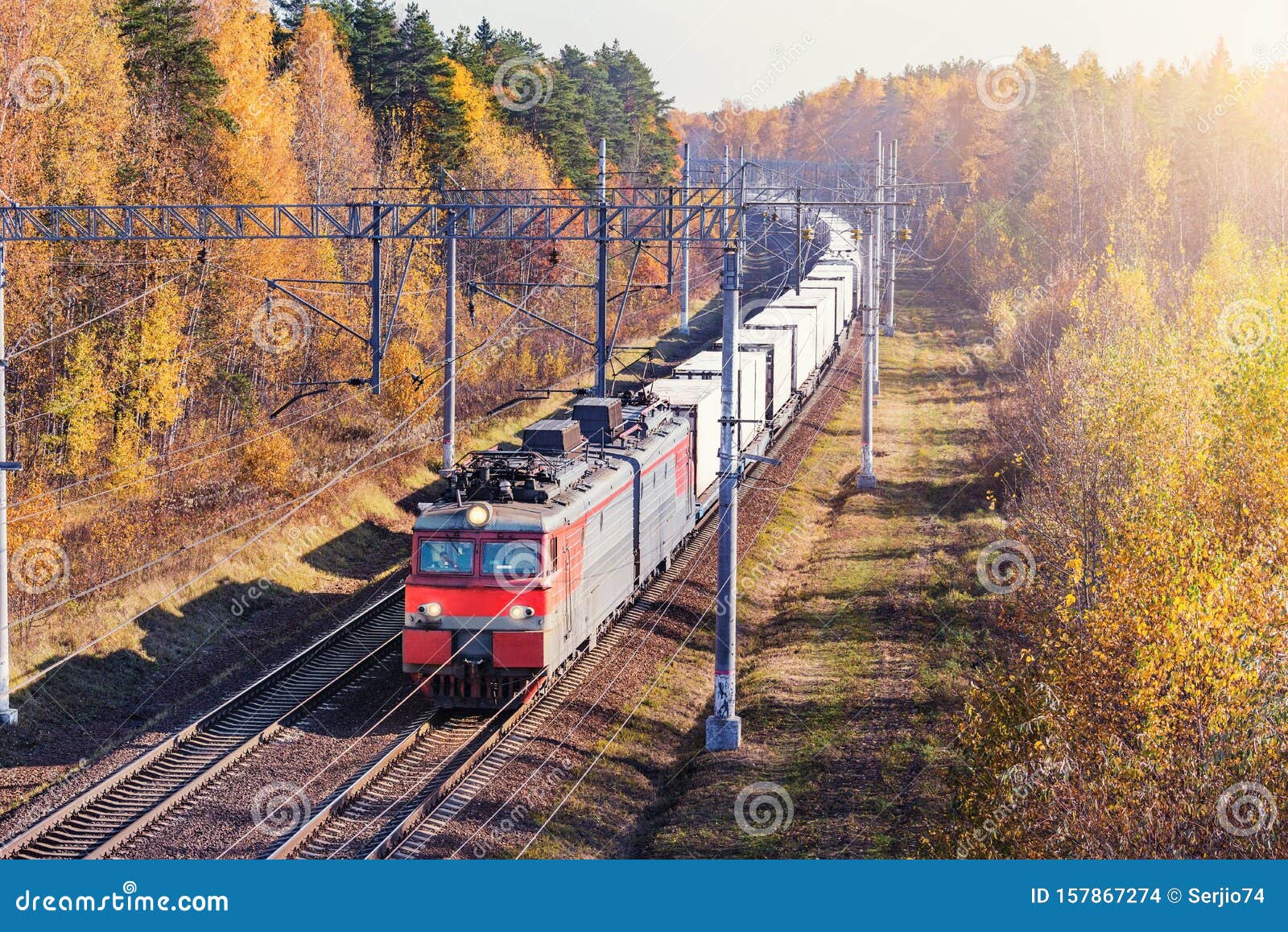 Refrigerated Container Train Stock Photo - Image of asian, commercial ...