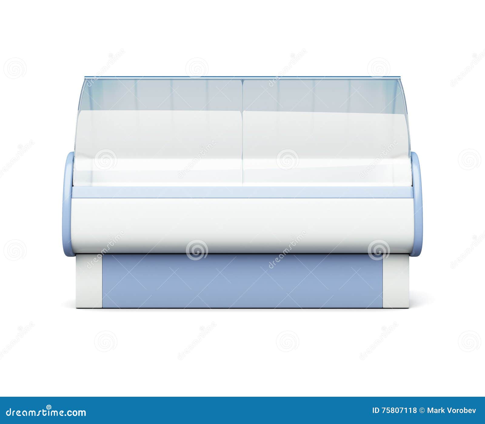 Refrigerated Display Isolated on White Background. Stock Illustration ...