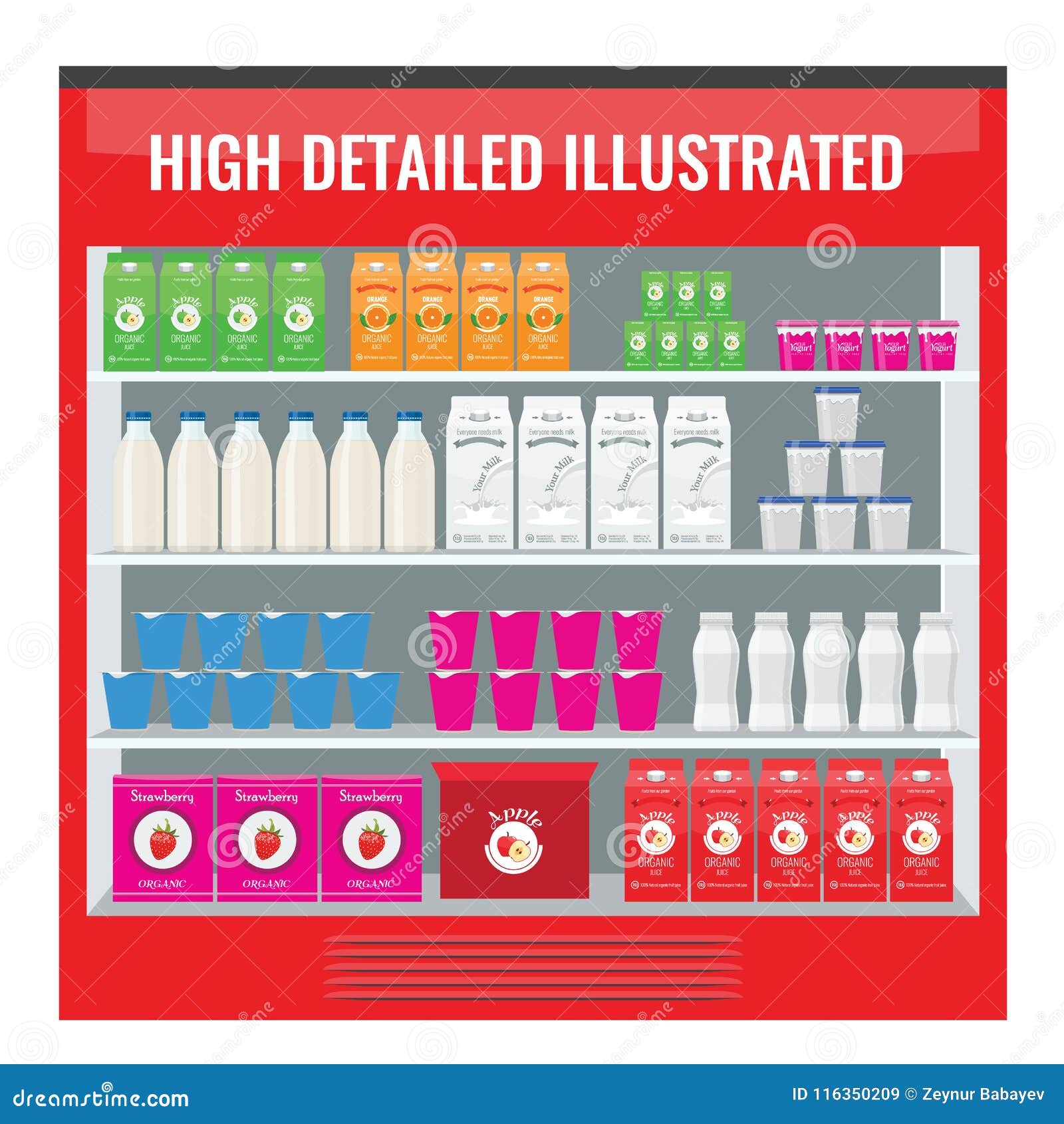 Refrigerated Supermarket Display Case Full with Multiple Drinks and ...