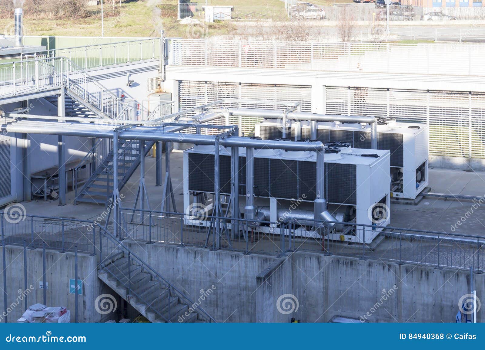 Chilled Water Pipe Line With Zinc Insulation Cladding,power Plant Stock ...