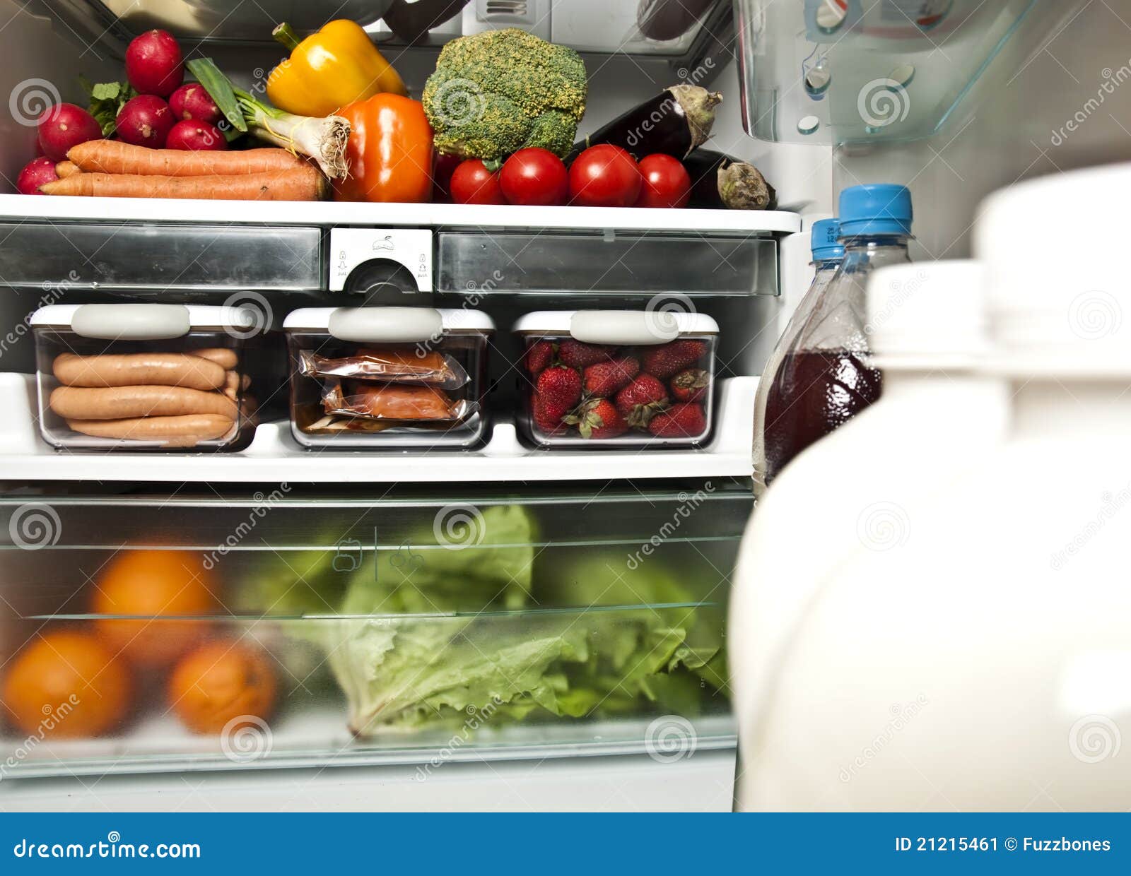 Refrigerator stock image. Image of modern, full, fresh - 21215461