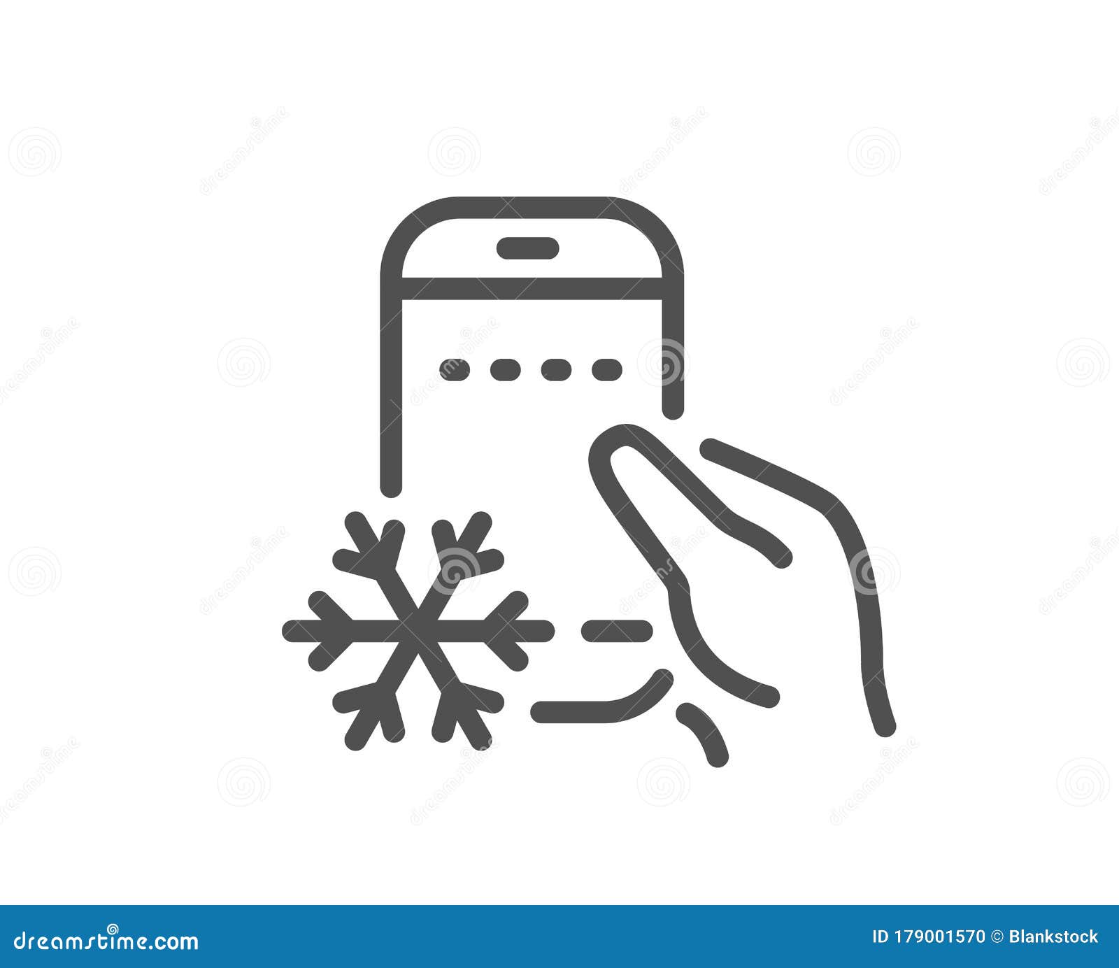 Refrigerator App Line Icon. Fridge Mobile Application Sign. Vector ...