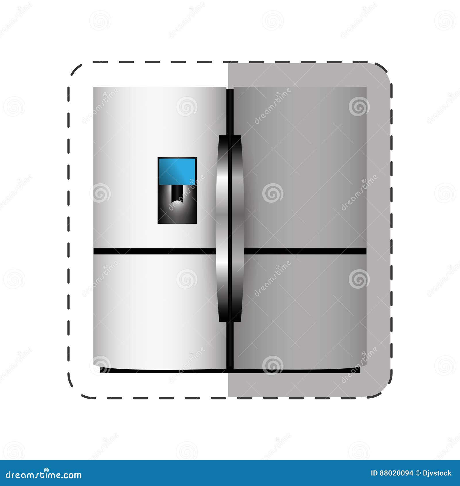 Refrigerator Appliance Home Cut Line Stock Illustration - Illustration ...