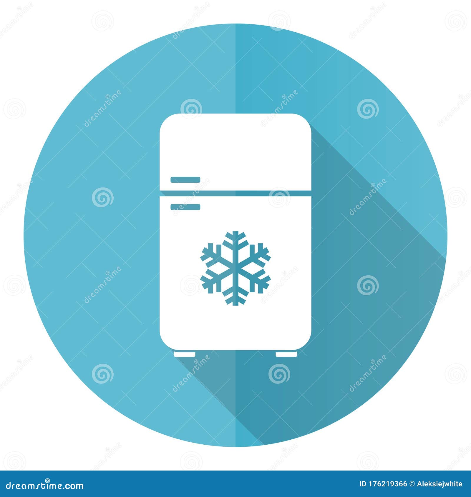 Refrigerator Blue Round Flat Design Vector Icon Isolated on White ...