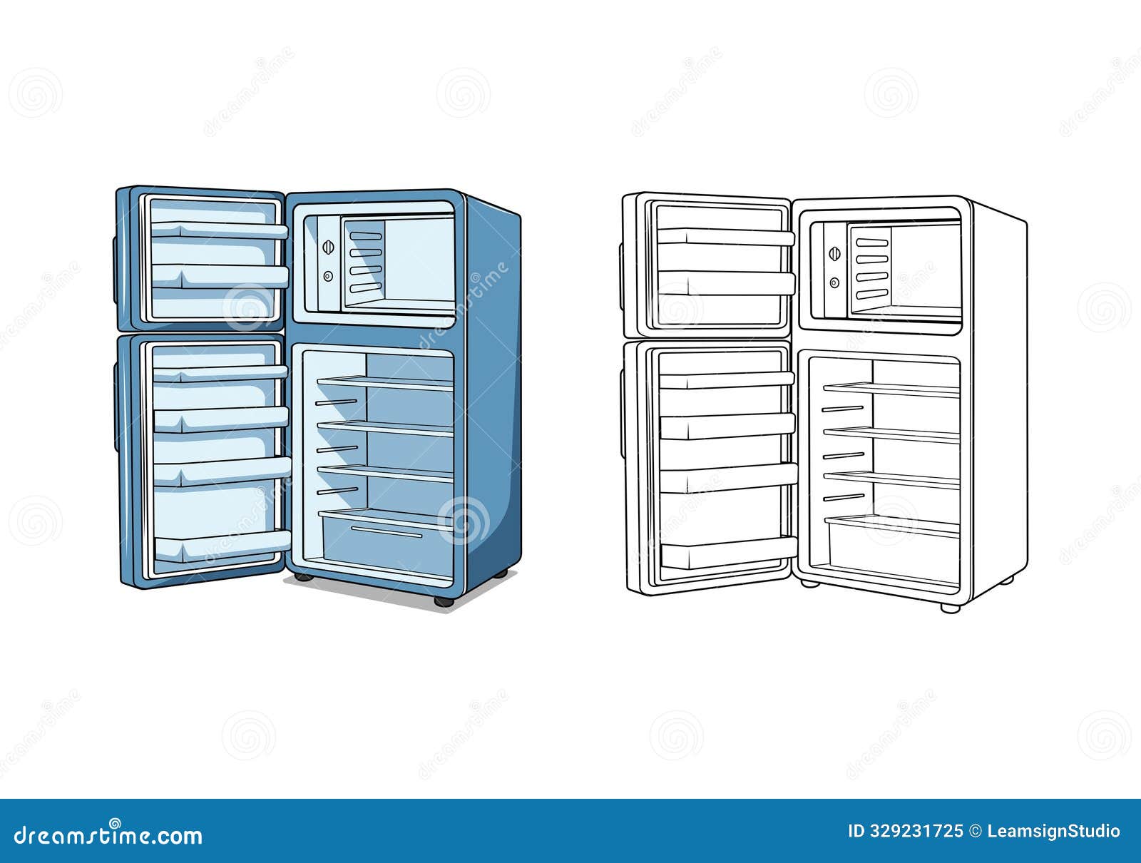 Refrigerator Cartoon Design Illustration Stock Illustration ...