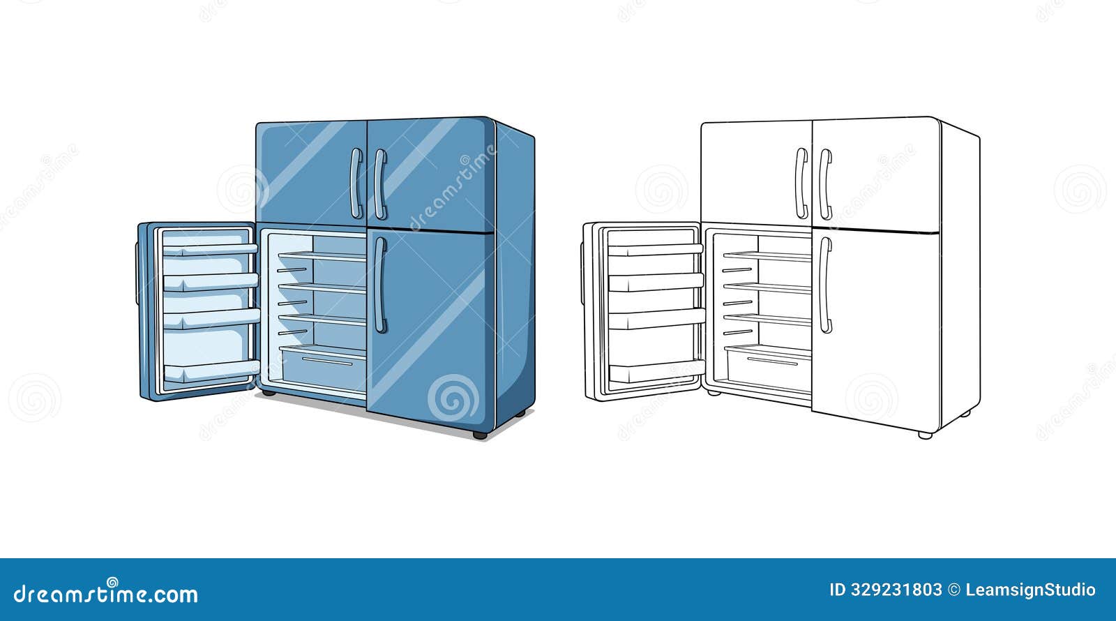 Refrigerator Cartoon Design Illustration Stock Vector - Illustration of ...