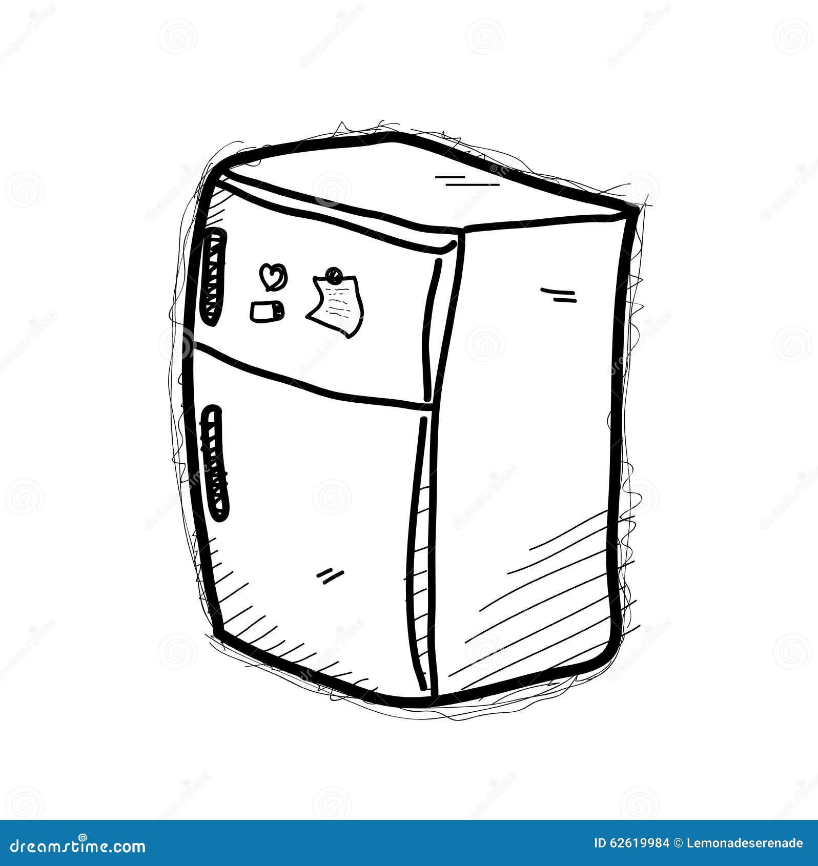 Refrigerator Doodle Stock Vector - Image: 62619984