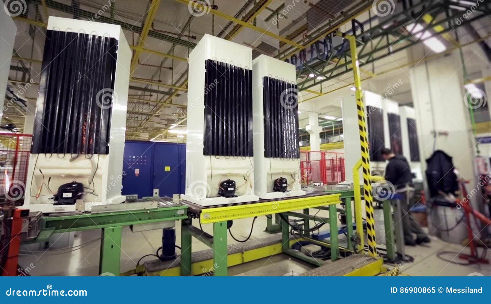 Refrigerator Factory stock video. Video of distribution - 86900865