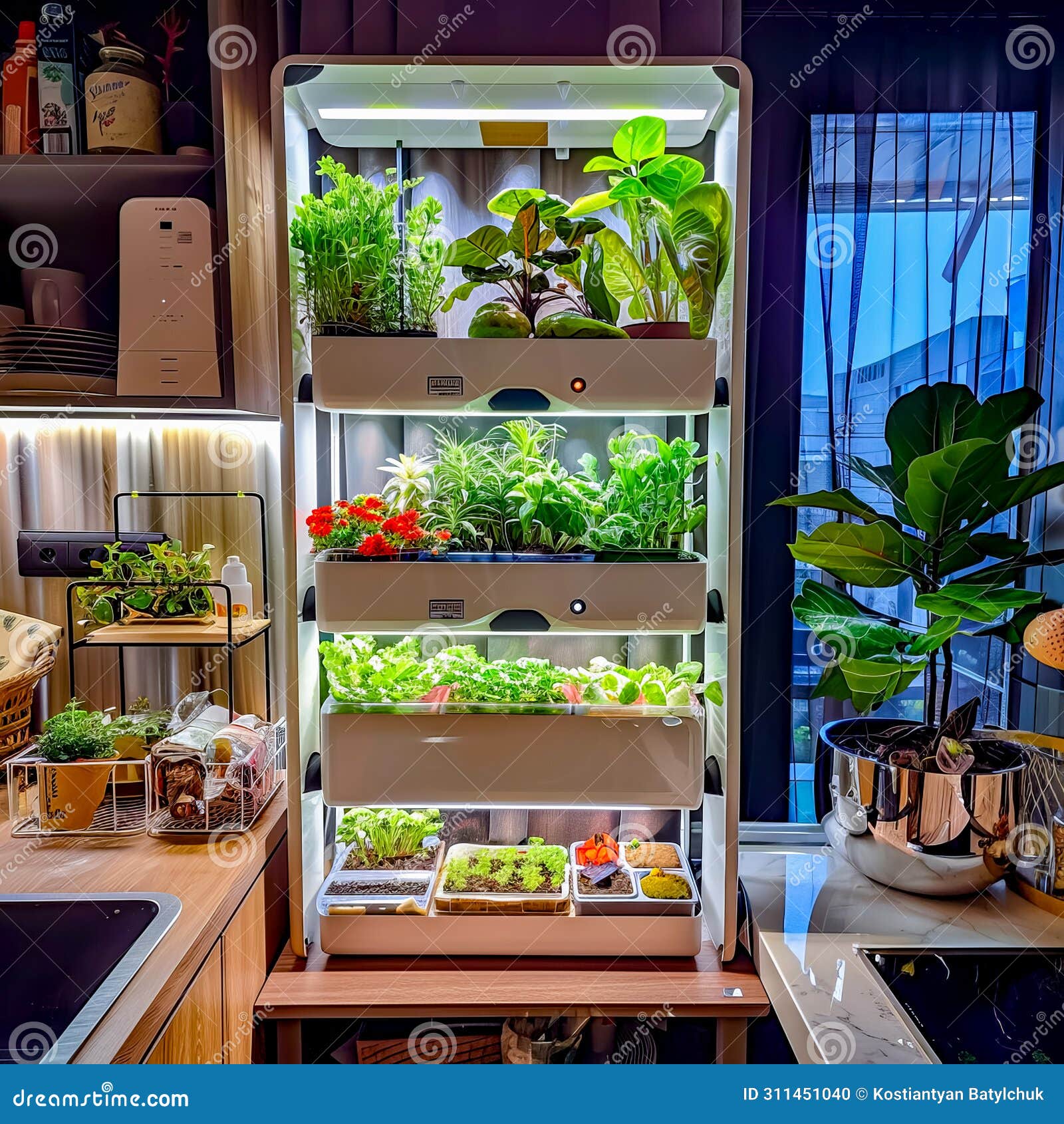 Refrigerator Filled with Lots of Different Types of Plants in it S ...