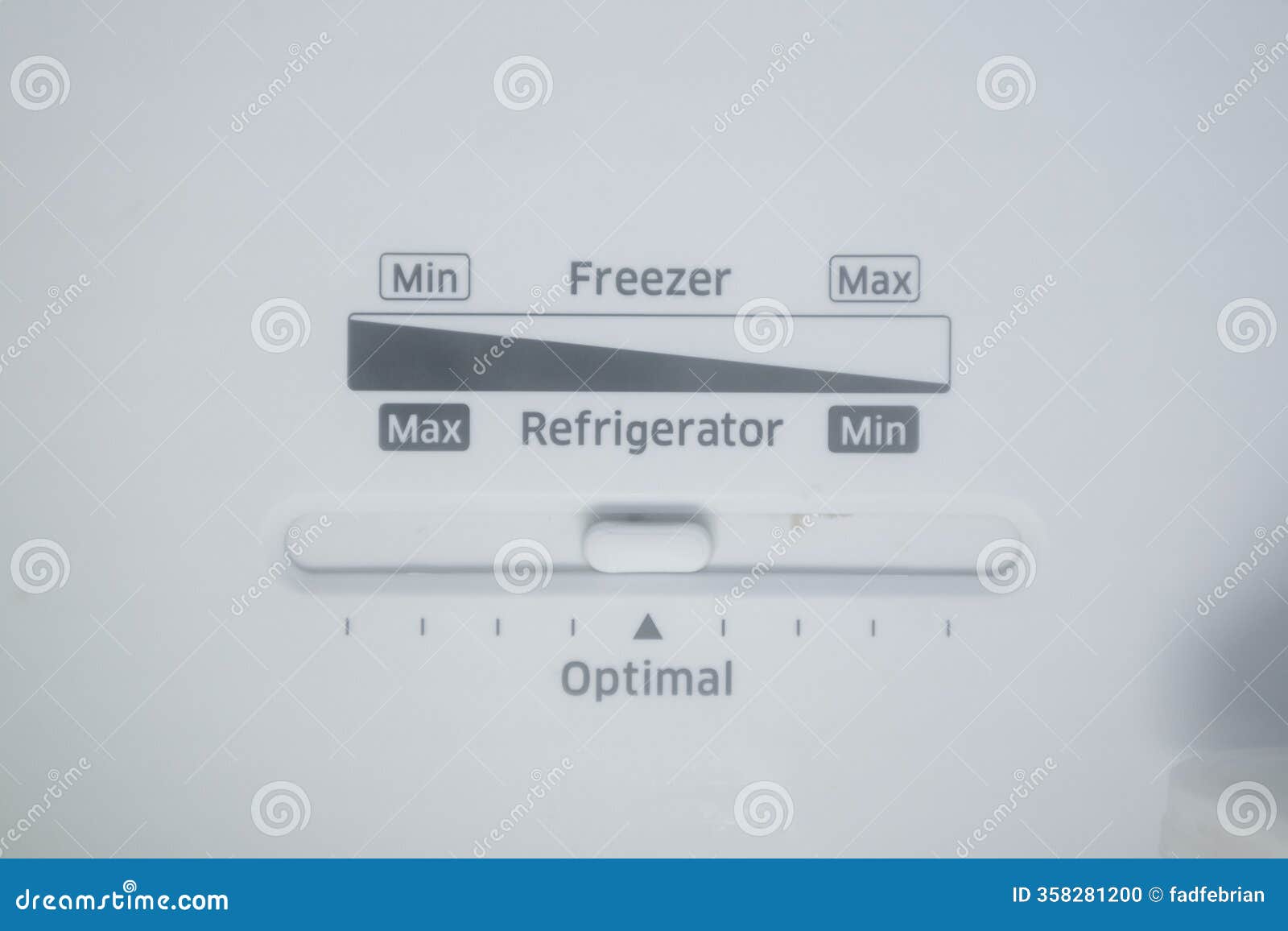 Refrigerator and Freezer Temperature Control Button Stock Photo - Image ...