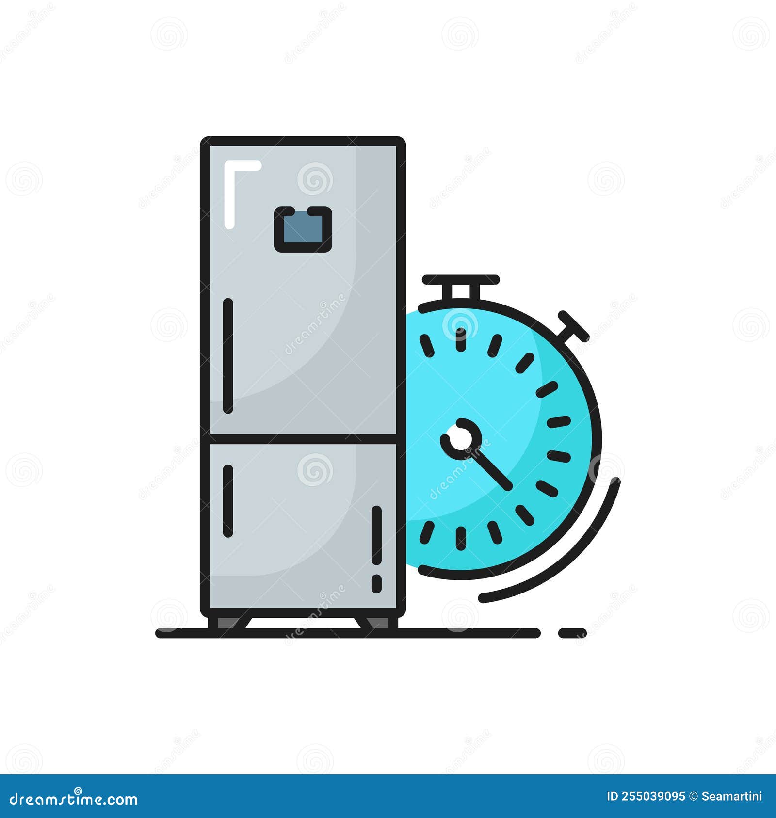 Refrigerator Fridge Timer Isolated Outline Icon Stock Illustration ...