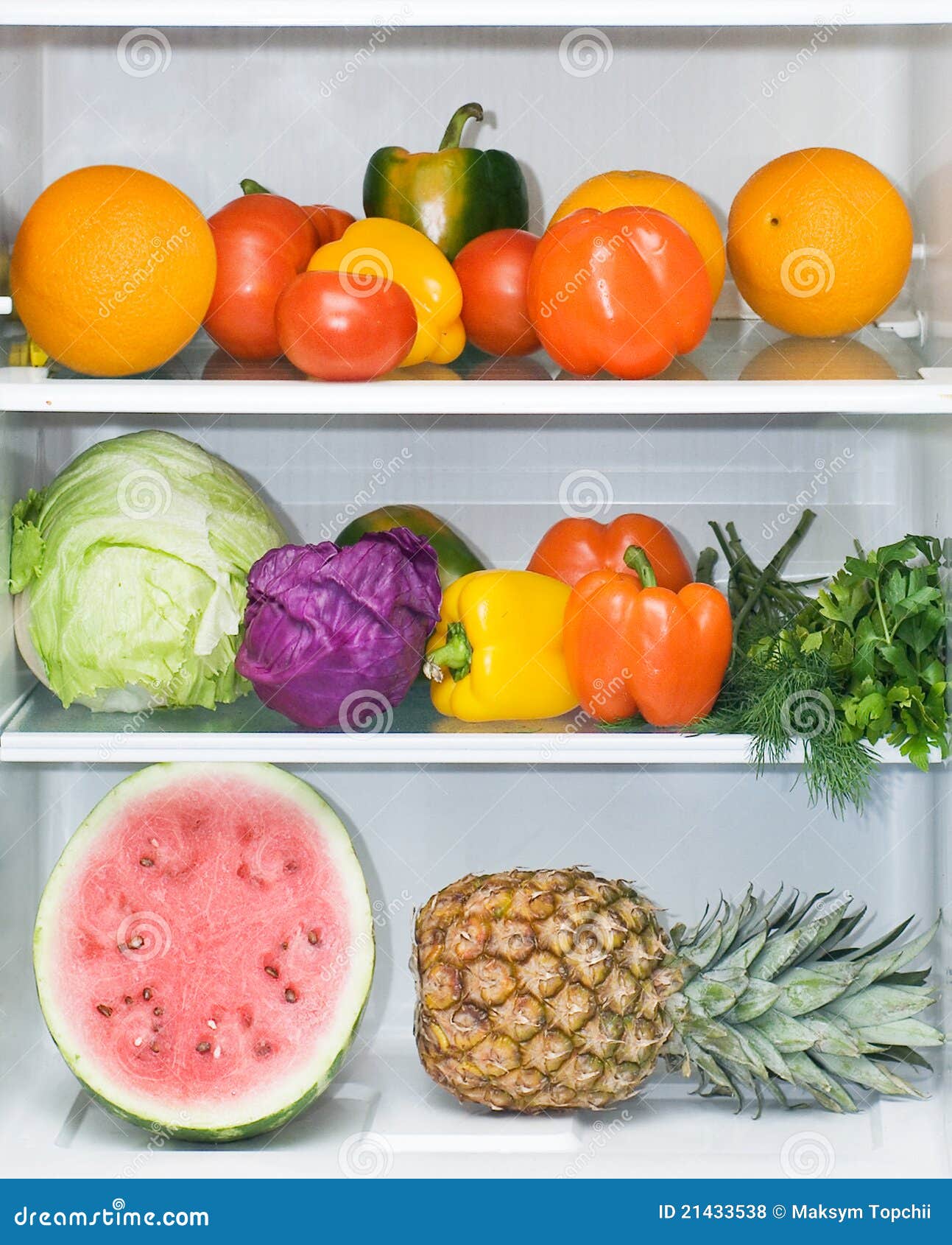 Refrigerator Full of Healthy Eating Stock Photo - Image of juice ...