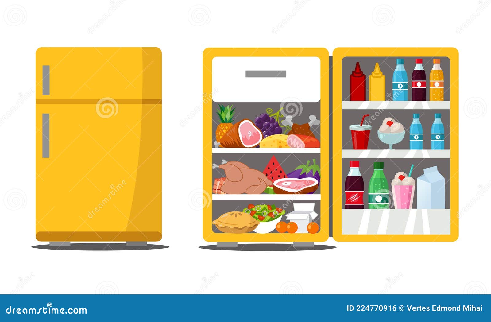 Refrigerator Cartoon Vector | CartoonDealer.com #9181105