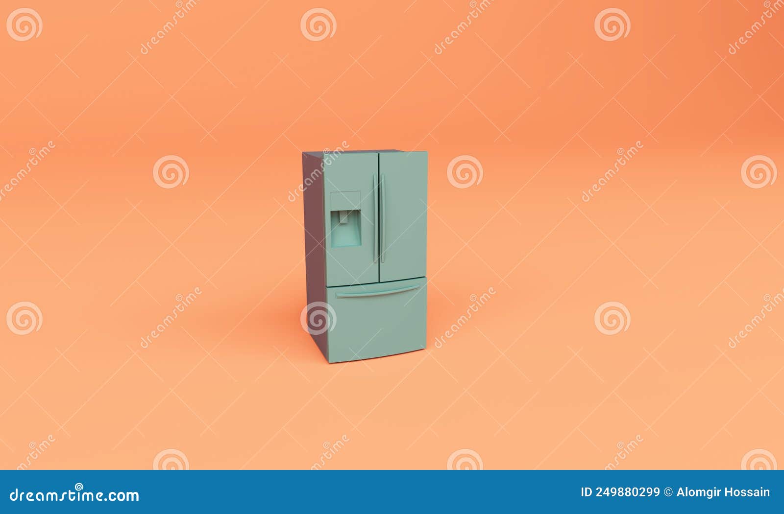 Refrigerator with Handles 3d Render Illustration Stock Illustration ...