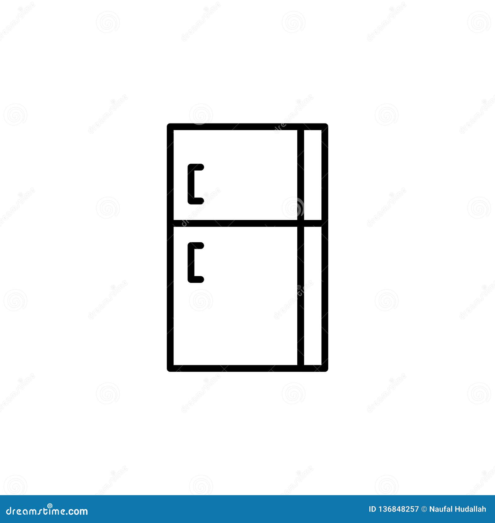 Refrigerator, Icebox Icon. Kitchen Appliances Illustration. Simple Thin ...