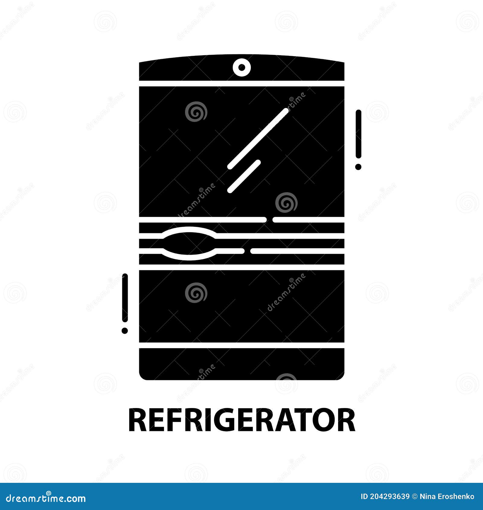 Refrigerator Icon, Black Vector Sign with Editable Strokes, Concept ...