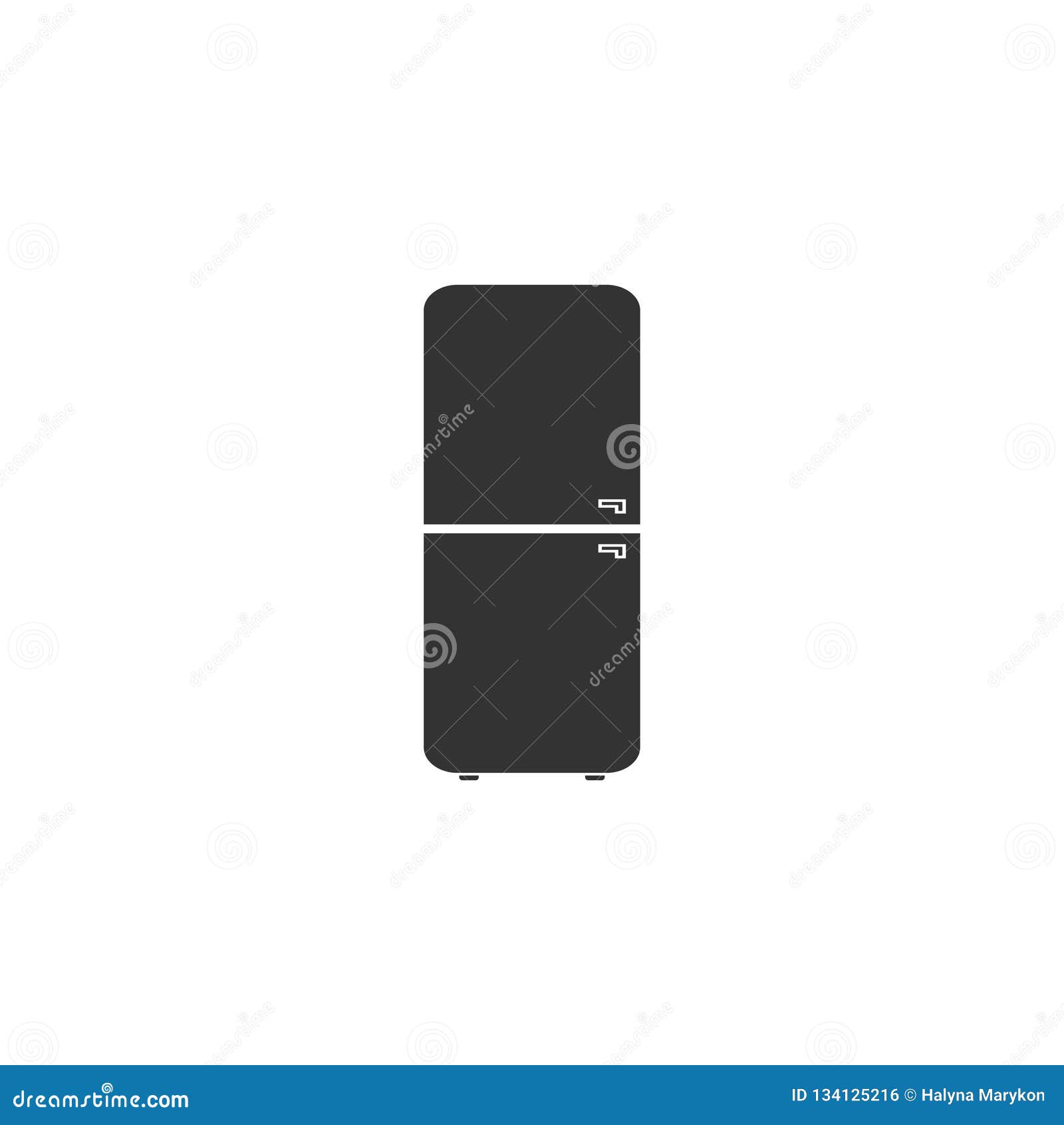 Refrigerator icon flat stock vector. Illustration of icebox - 134125216
