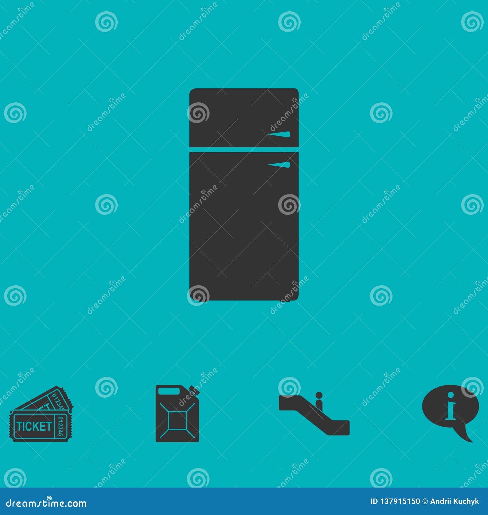 Refrigerator icon flat stock vector. Illustration of color - 137915150