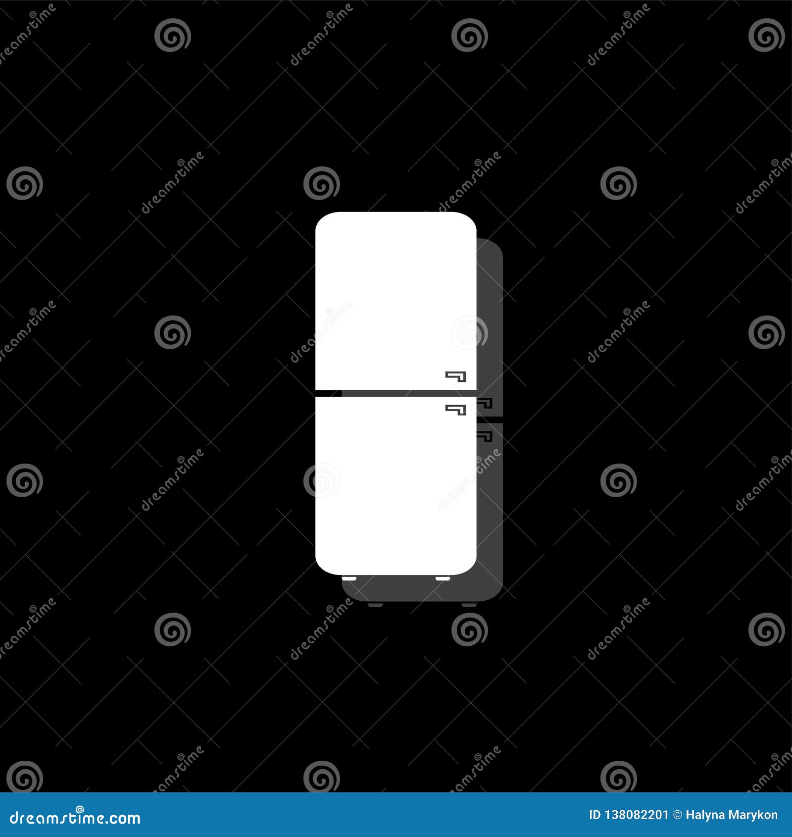 Refrigerator icon flat stock illustration. Illustration of color ...