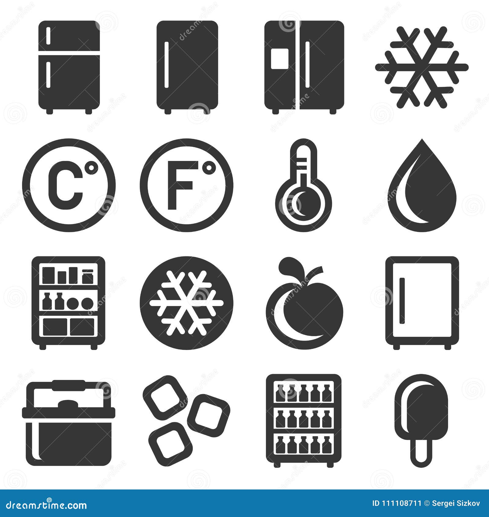 Refrigerator Icons Set on White Background. Vector Stock Vector ... Refrigerator Icons Set on White Background. Vector Stock Vector ...