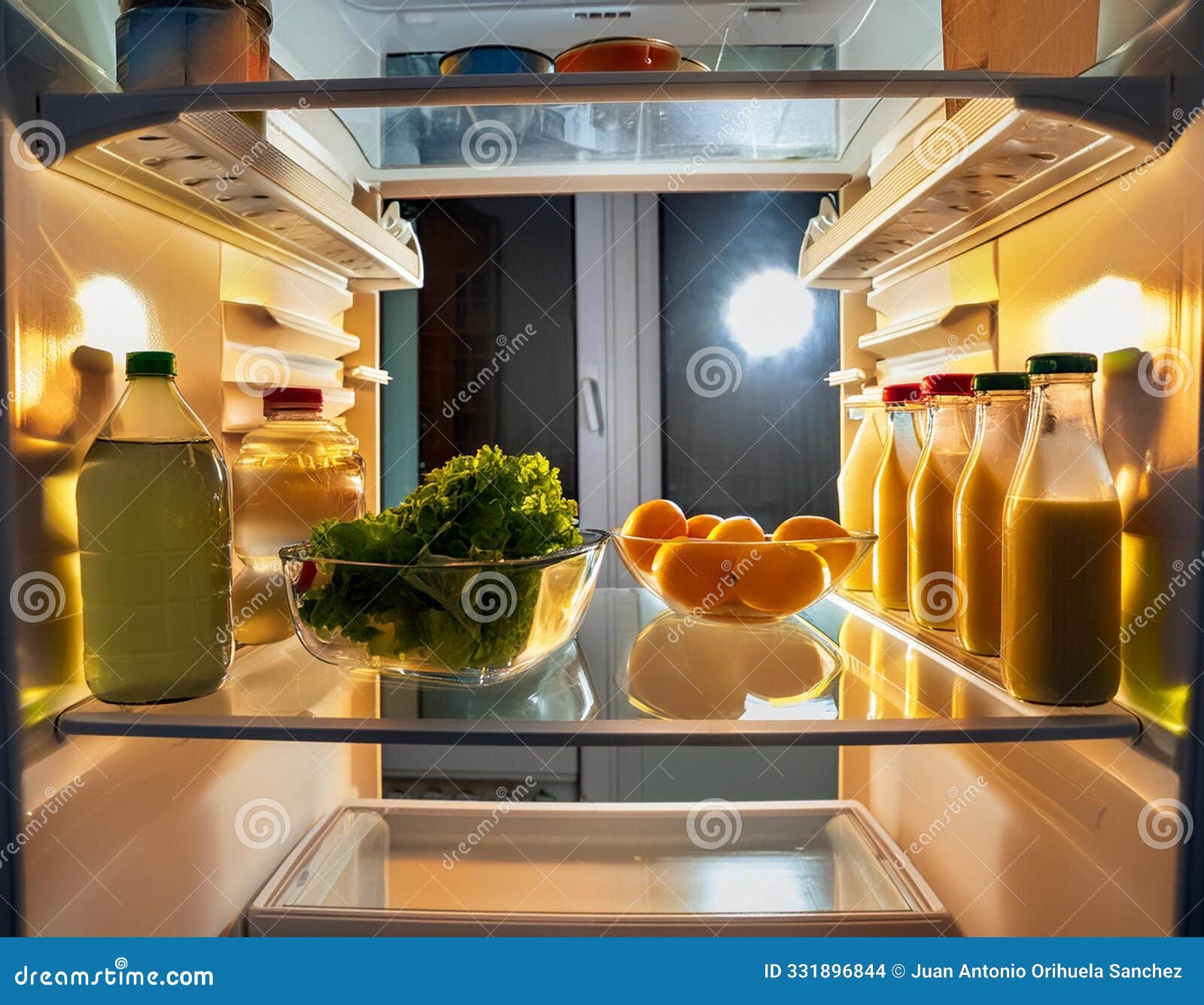A Refrigerator Interior Brimming with Fruits and Vegetables. a Fridge ...