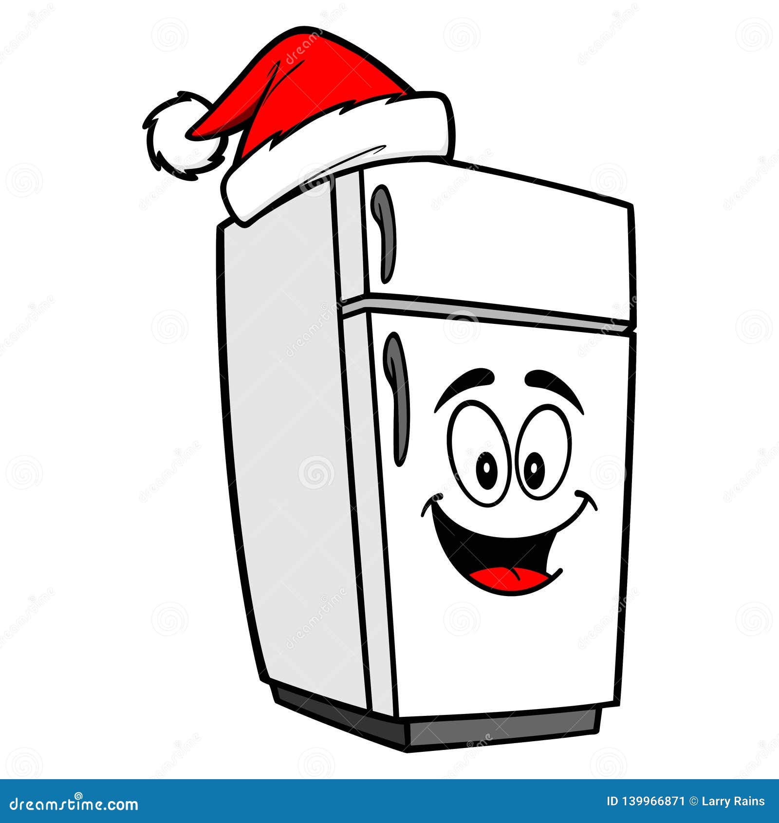 Refrigerator Mascot with a Santa Hat Stock Vector - Illustration of ...